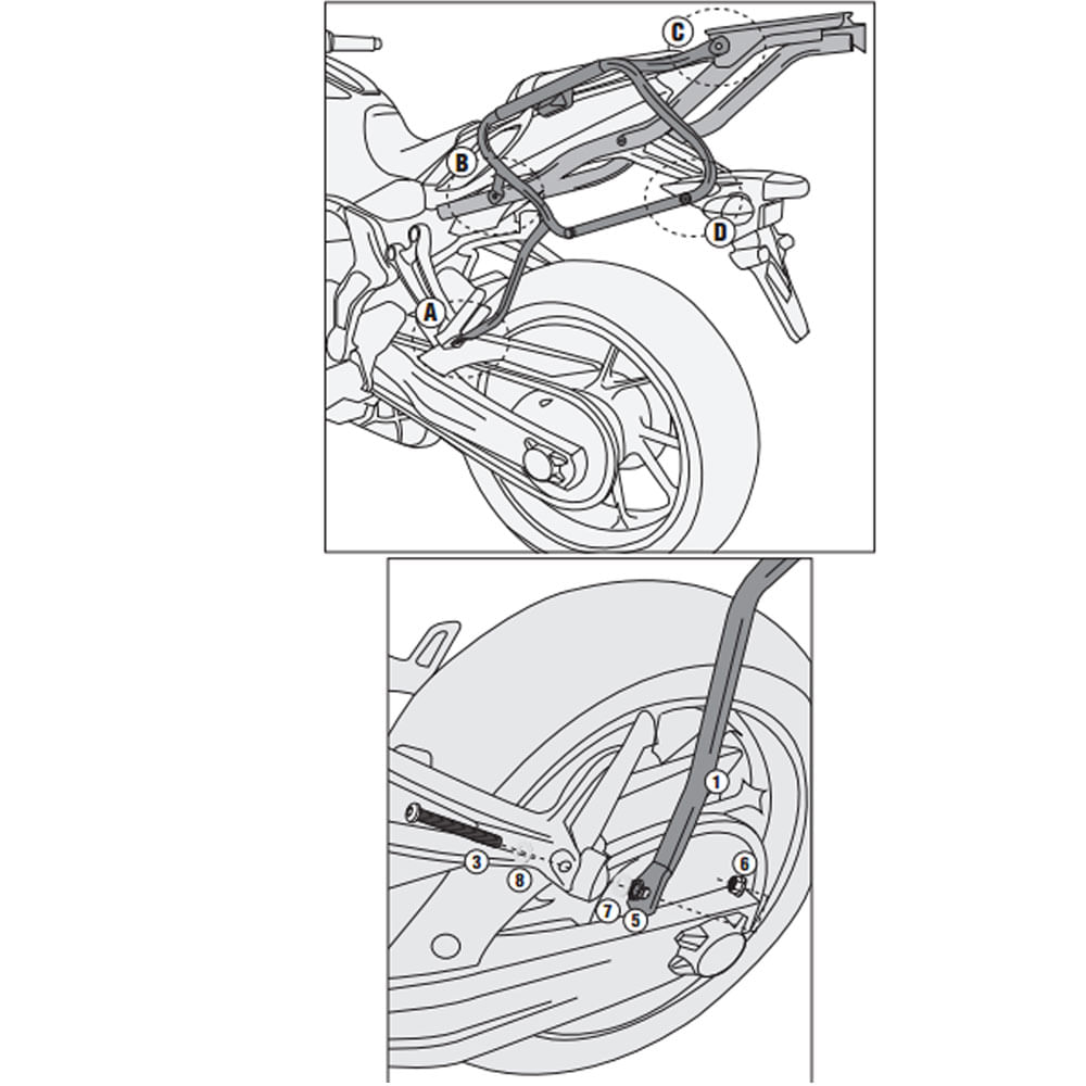 Monorack Lateral PLX2118 MT-07 Para Baú V35 Preto Fosco - Givi - MOTO BR