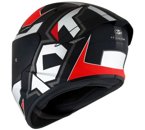 Capacete KYT TT Course Electron Cinza Vermelho Fosco - MOTO BR