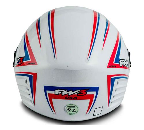 Capacete FW3 X Open Branco Usa - MOTO BR
