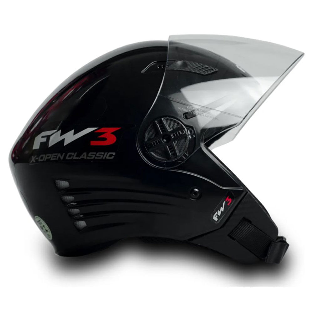 Capacete FW3 X Open Preto - MOTO BR