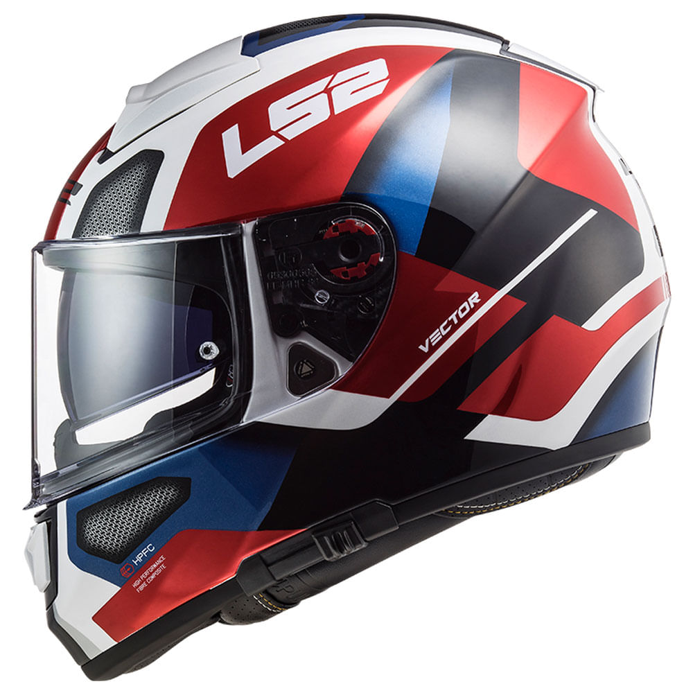 Capacete LS2 FF397 Vector Automat Branco Vermelho - MOTO BR