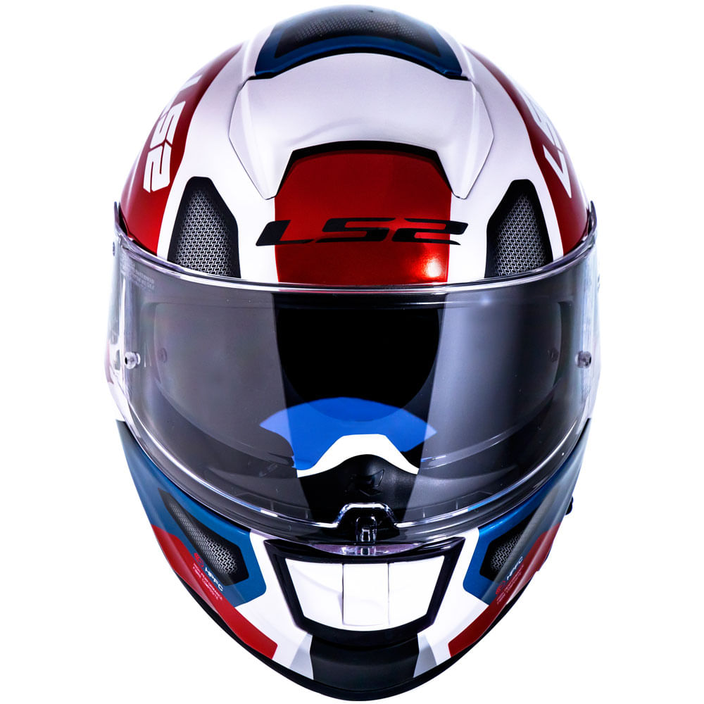 Capacete LS2 FF397 Vector Automat Branco Vermelho - MOTO BR