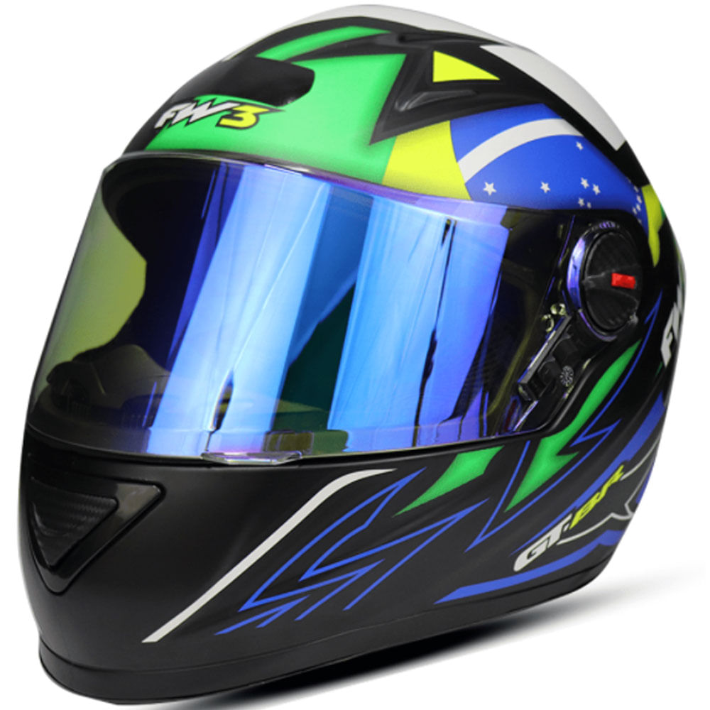 Capacete FW3 GTN Brasil Fosco - MOTO BR