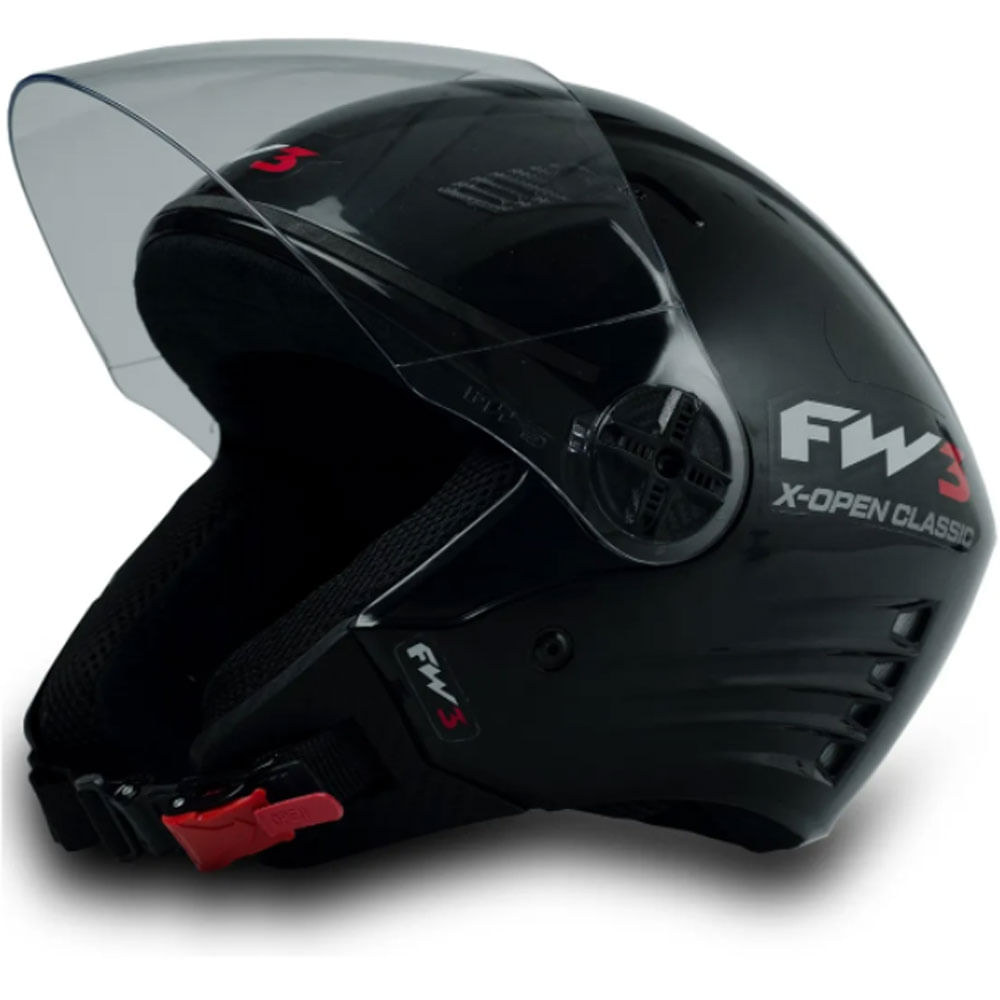 Capacete FW3 X Open Preto - MOTO BR