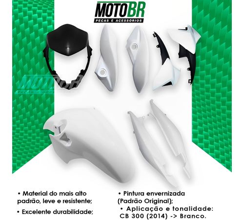 Kit Carenagem Completo CB 300 2014 Branco - MOTO BR