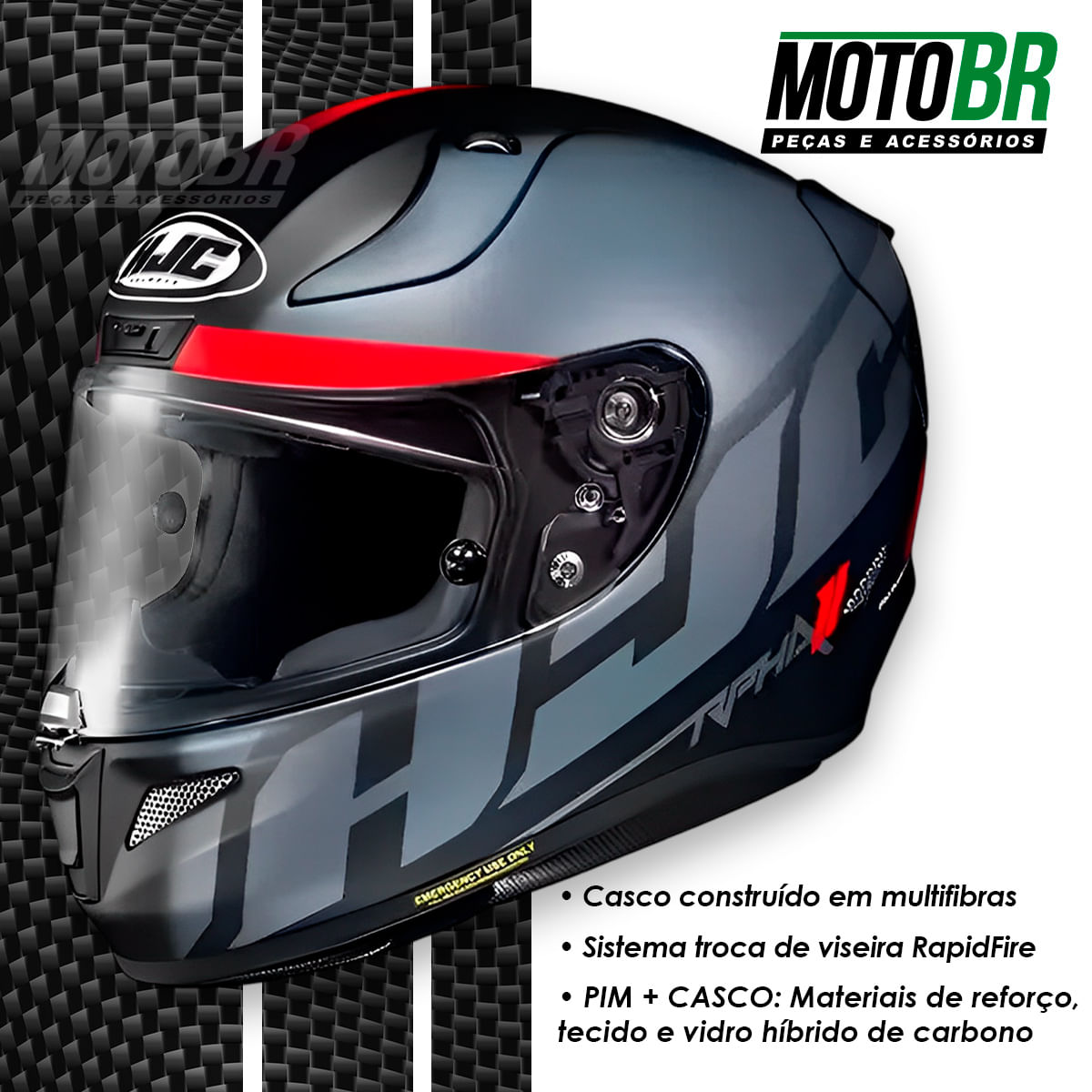 Capacete HJC Rpha 11 Spicho Preto - MOTO BR