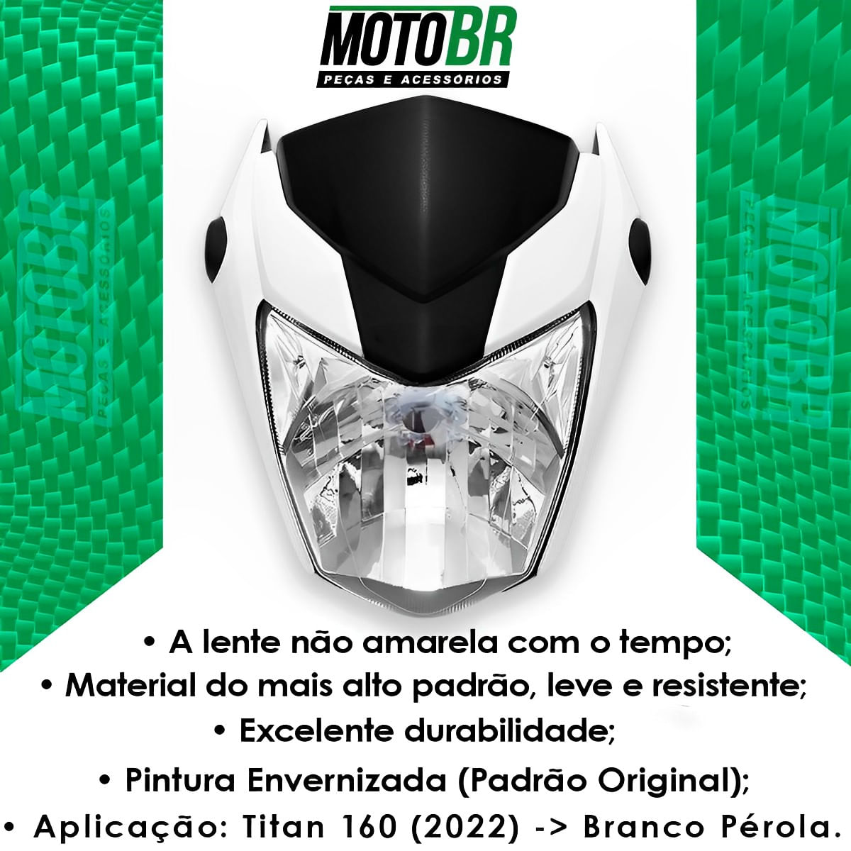 Frente Farol Completo Titan 160 2022 Branco Perolizado - MOTO BR