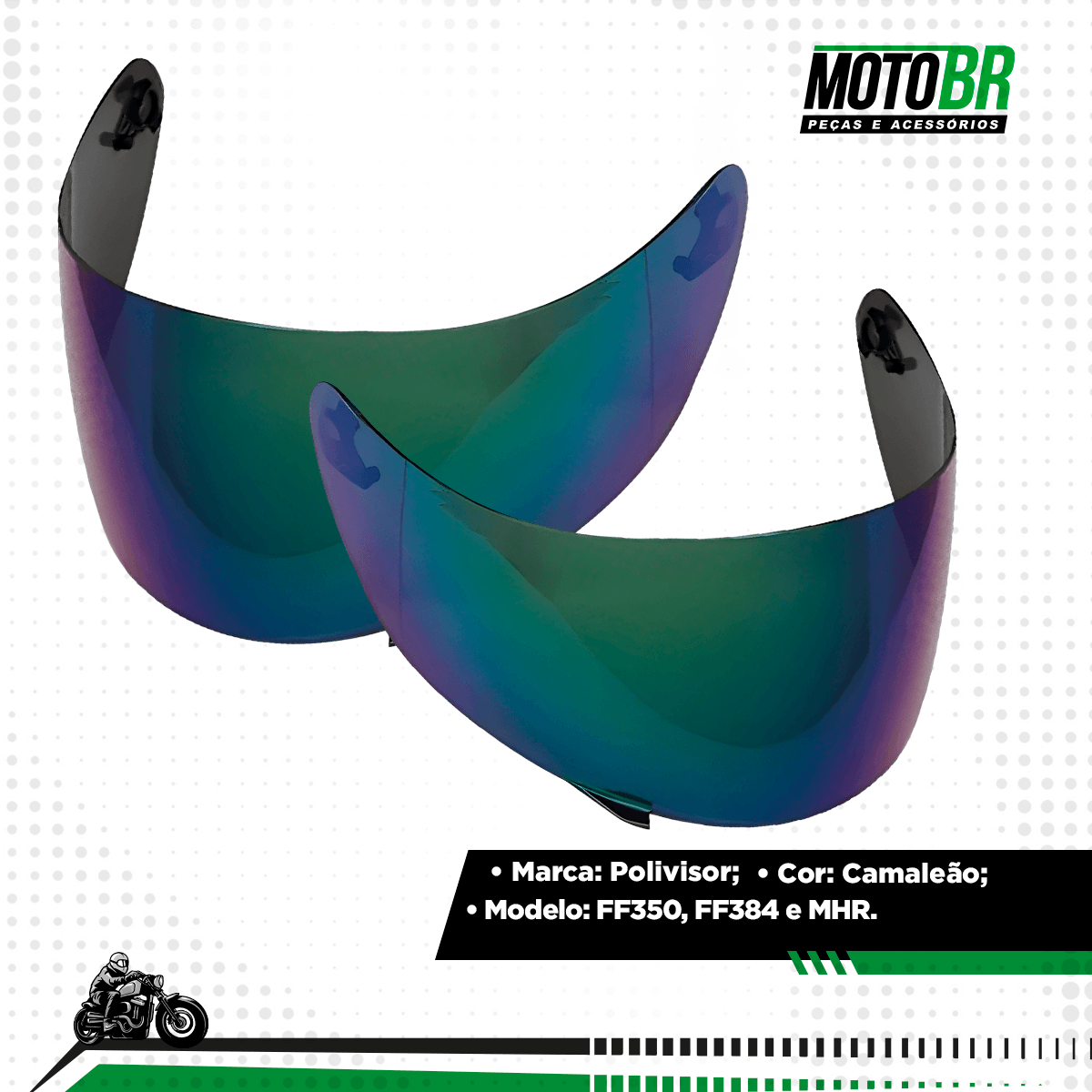 Viseira Capacete LS2 FF350 FF384 MHR Camaleão - Polivisor - MOTO BR
