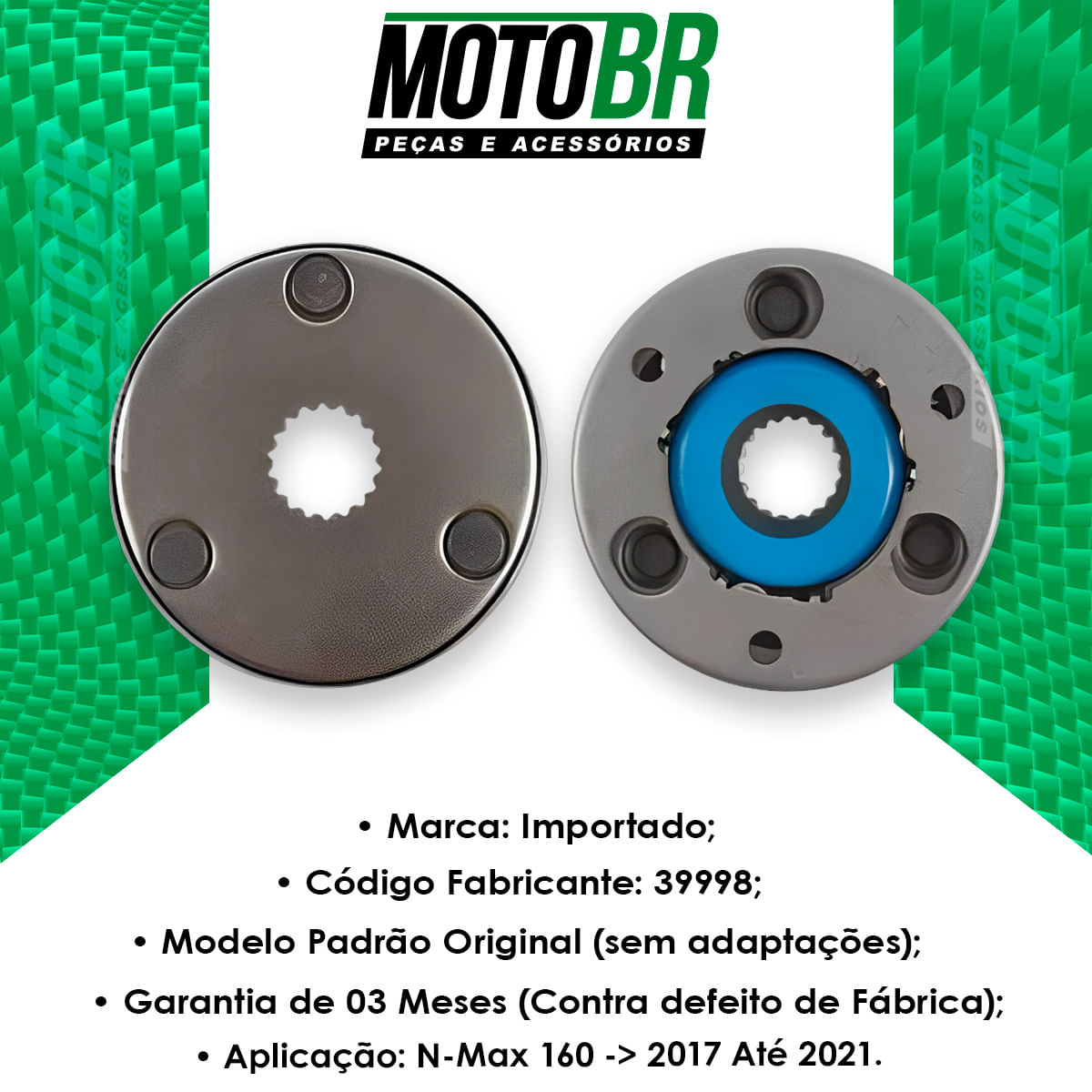 Placa Partida N Max 160 2017 Até 2021 - MTBR - MOTO BR